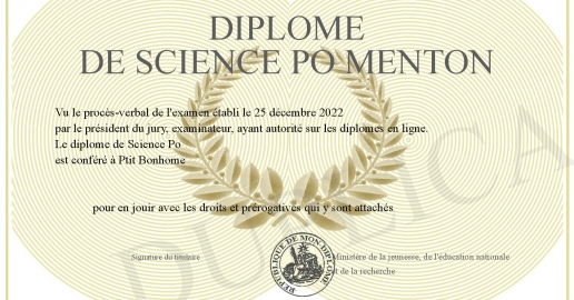 Diplome de Science Po Menton