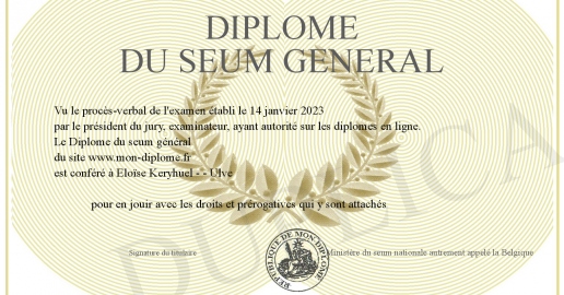 Diplome du seum general