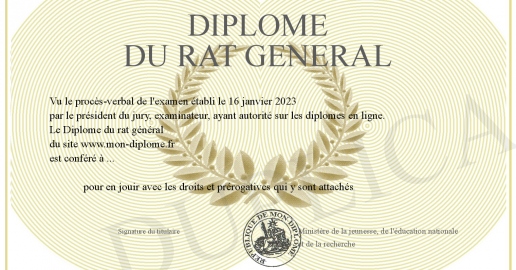 Diplome du rat general