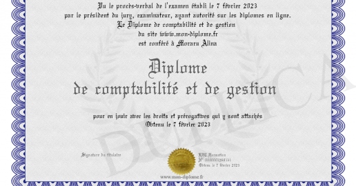 Diplome de comptabilite et de gestion