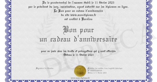 Bon pour un cadeau d anniversaire