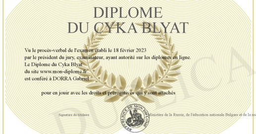 Diplome du Cyka Blyat