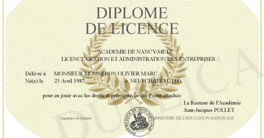 Diplome de licence