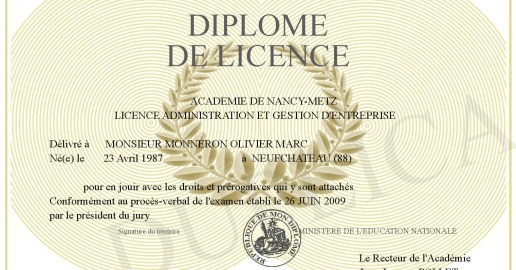 Diplome de licence