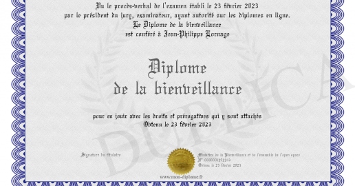 Diplome de la bienveillance