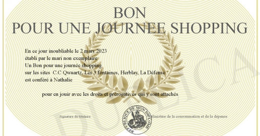 Bon pour une journee shopping