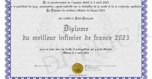 Diplome du meilleur infimier de france 2023