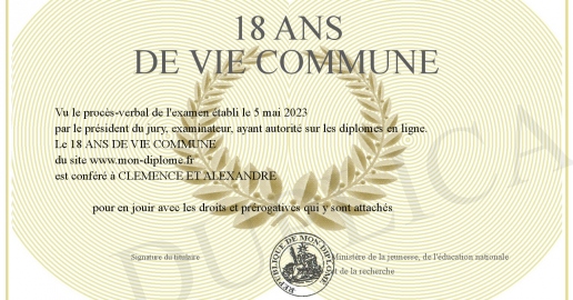 18 ANS DE VIE COMMUNE