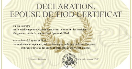 Declaration Epouse de Tiod certificat