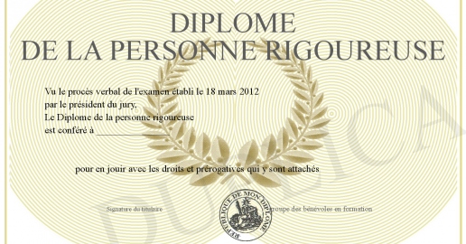 Diplome de la personne rigoureuse