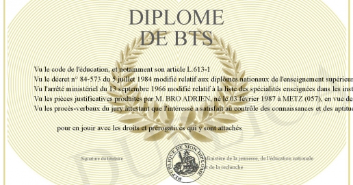 Diplome de BTS