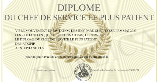 Diplome du chef de service le plus patient