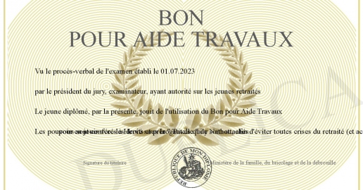 Bon pour Aide Travaux