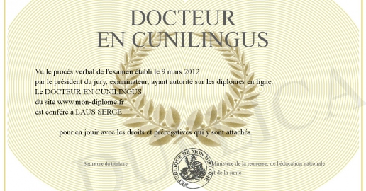 DOCTEUR EN CUNILINGUS
