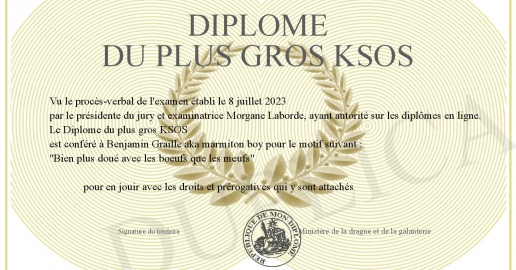 Diplome du plus gros KSOS