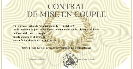 Contrat de mise en couple