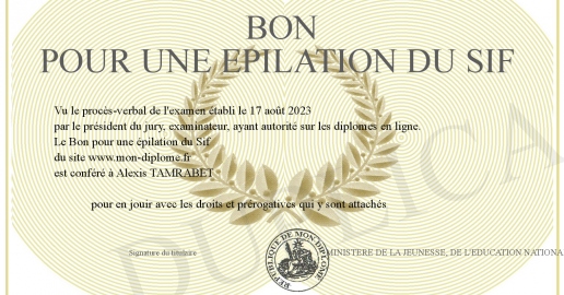 Bon pour une epilation du Sif