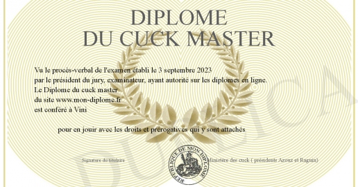 Diplome du cuck master