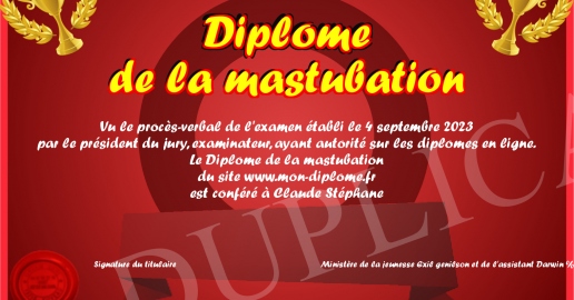 Diplome de la mastubation