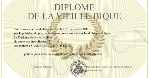 Diplome de la vieille bique
