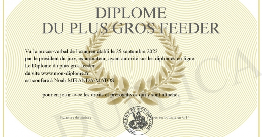 Diplome du plus gros feeder