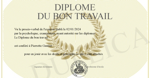 Diplome du bon travail