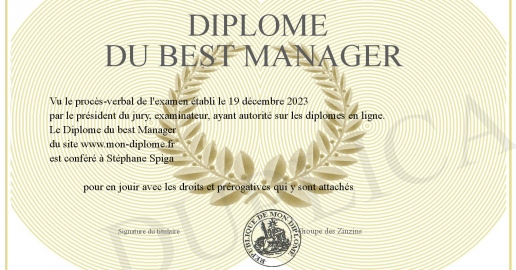 Diplome du best Manager