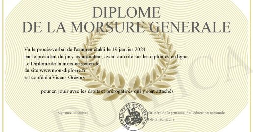 Diplome de la morsure generale