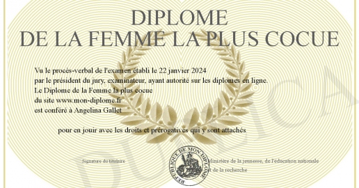 Diplome de la Femme la plus cocue