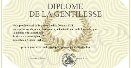 Diplome de la gentilesse