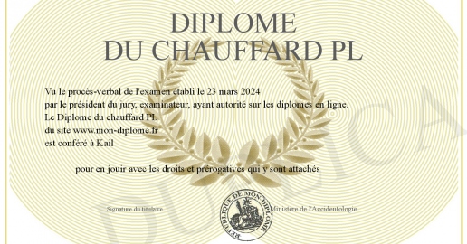 Diplome du chauffard PL
