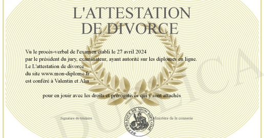 L'attestation de divorce