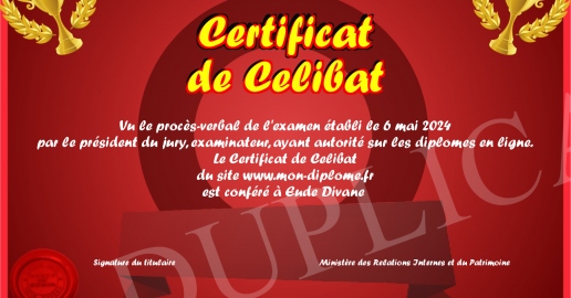 Certificat de Celibat