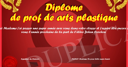Diplome de prof de arts plastique