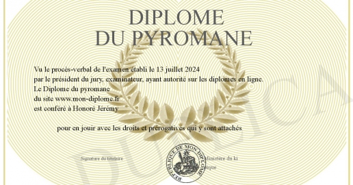 Diplome du pyromane