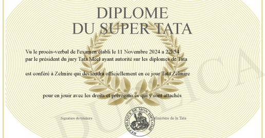 Diplome du Super Tata