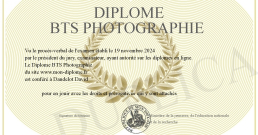 Diplome BTS Photographie