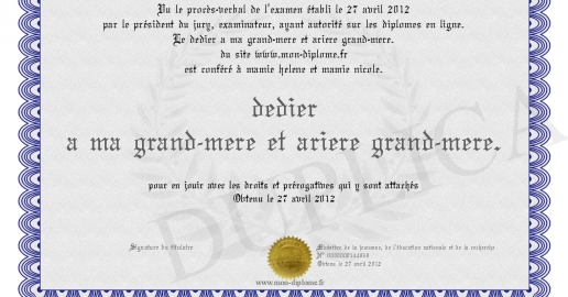 dedier a ma grand-mere et ariere grand-mere.