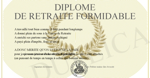 Diplome de retraite formidable