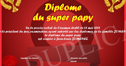 Diplome du super papy