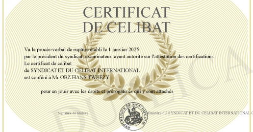 CERTIFICAT dE CELIBAT