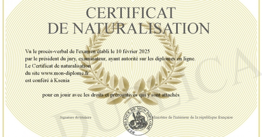 Certificat de naturalisation
