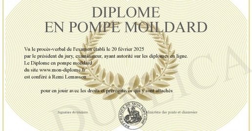 Diplome en pompe moildard