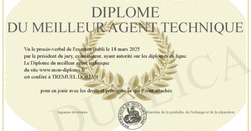 Diplome du meilleur agent technique