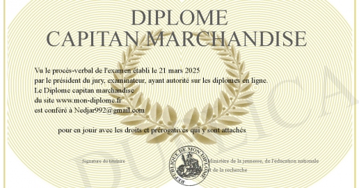 Diplome capitan marchandise