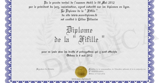Diplome de la - Fifille
