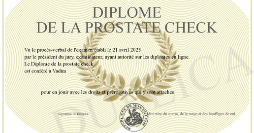 Diplome de la prostate check