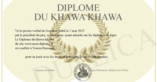 Diplome du khawa khawa