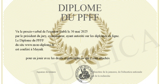 Diplome du PFFF