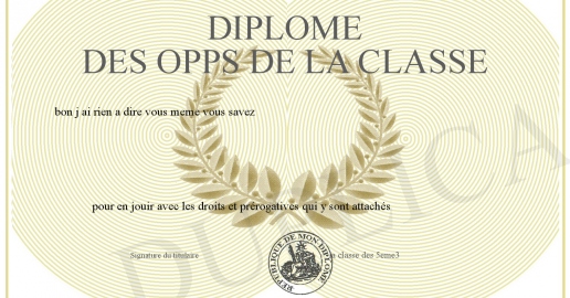 Diplome des opps de la classe